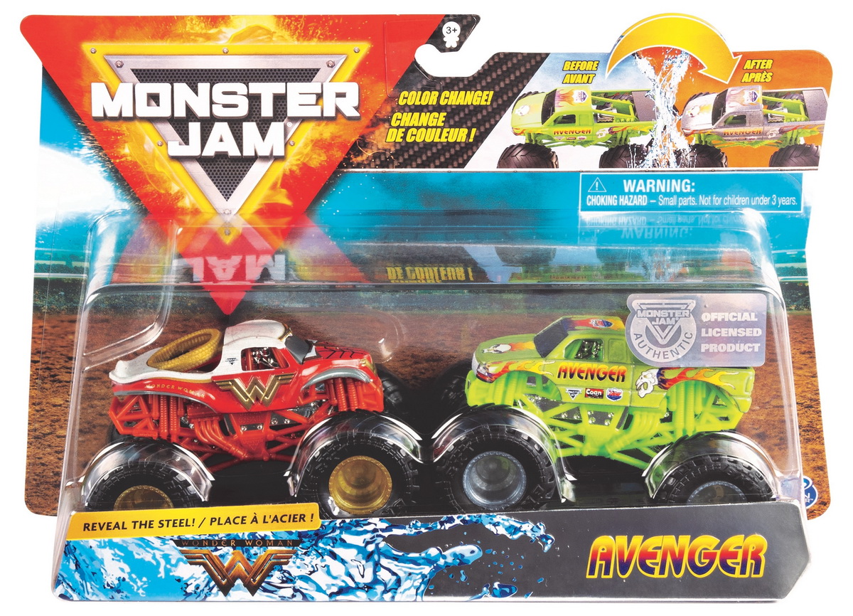 Set masinute Monster Jam Color Change - Wonder Woman si Avenger ...