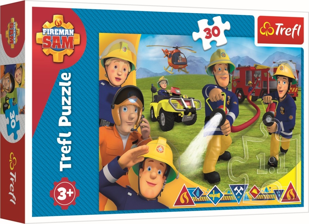 Puzzle Fireman Sam, Pregatit pentru a ajuta - Trefl