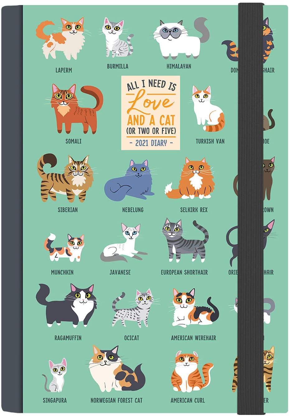 Agenda 2021 - Small Daily Planner 12 Months - Cats - Legami