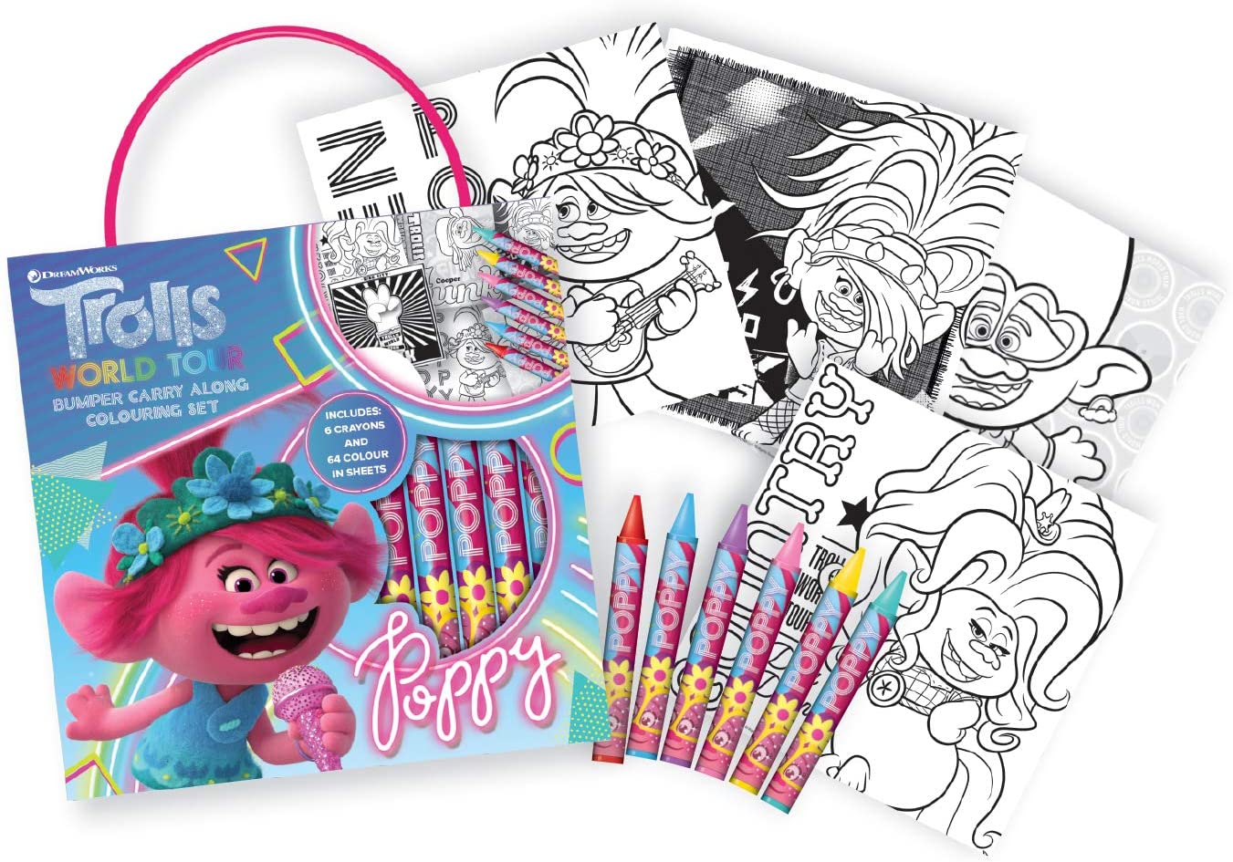 Set pentru colorat - Trolls 2 - 64 de sabloane - DreamWorks Press