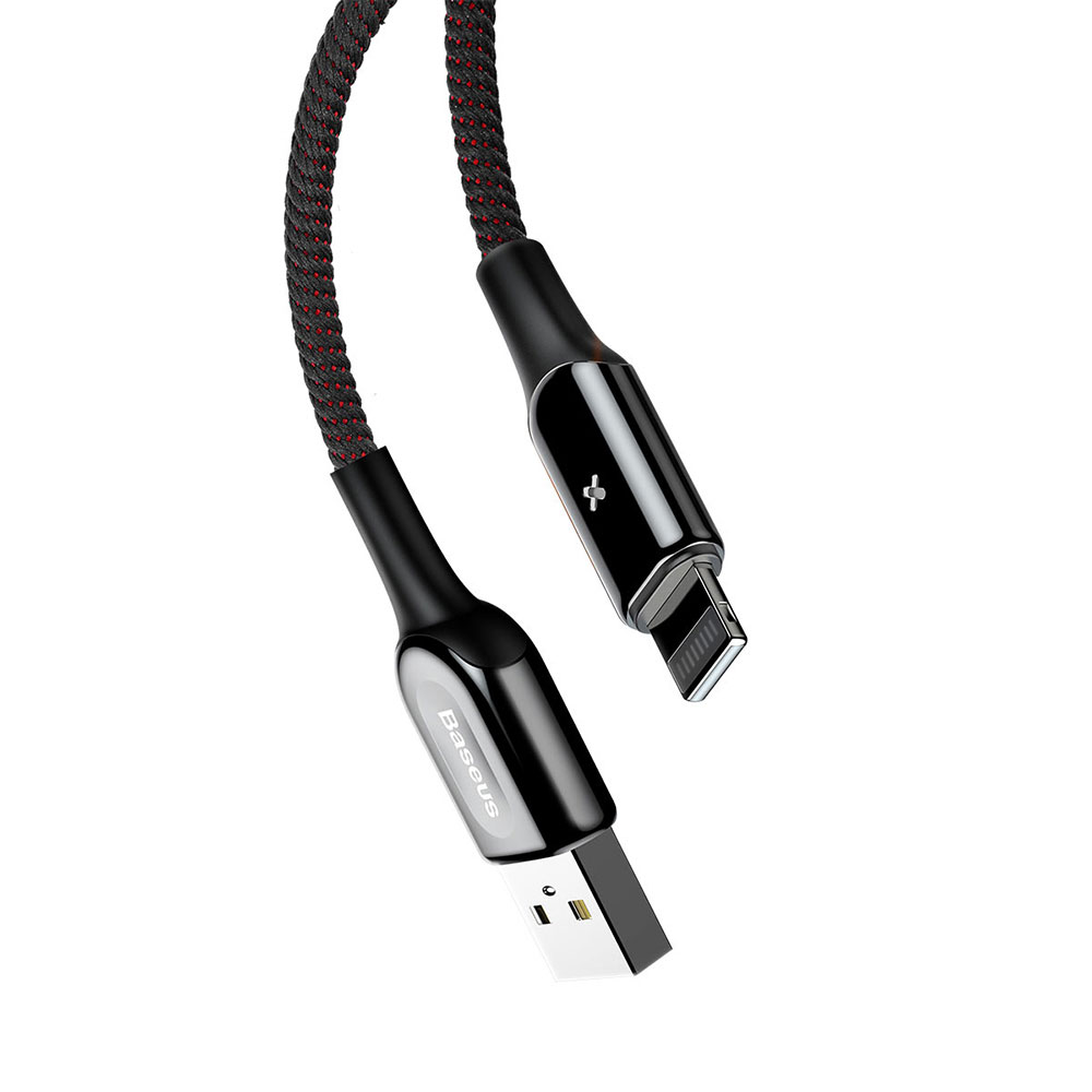 Baseus Cablu X-type Light USB Lightning Black (1m, output 2.4A ...