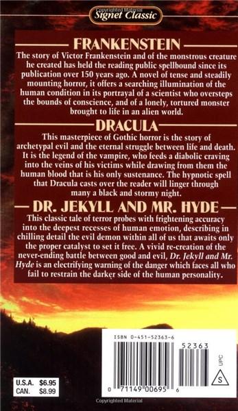 Frankenstein/Dracula/Jekyll & Hyde - Mary Shelley, Bram Stoker