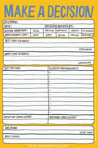 Make a Decision Hand Lettered Pad - Knock Knock