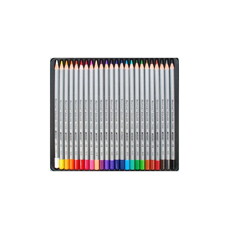 Set 24 de creioane in cutie metalica - Raffine - Marco
