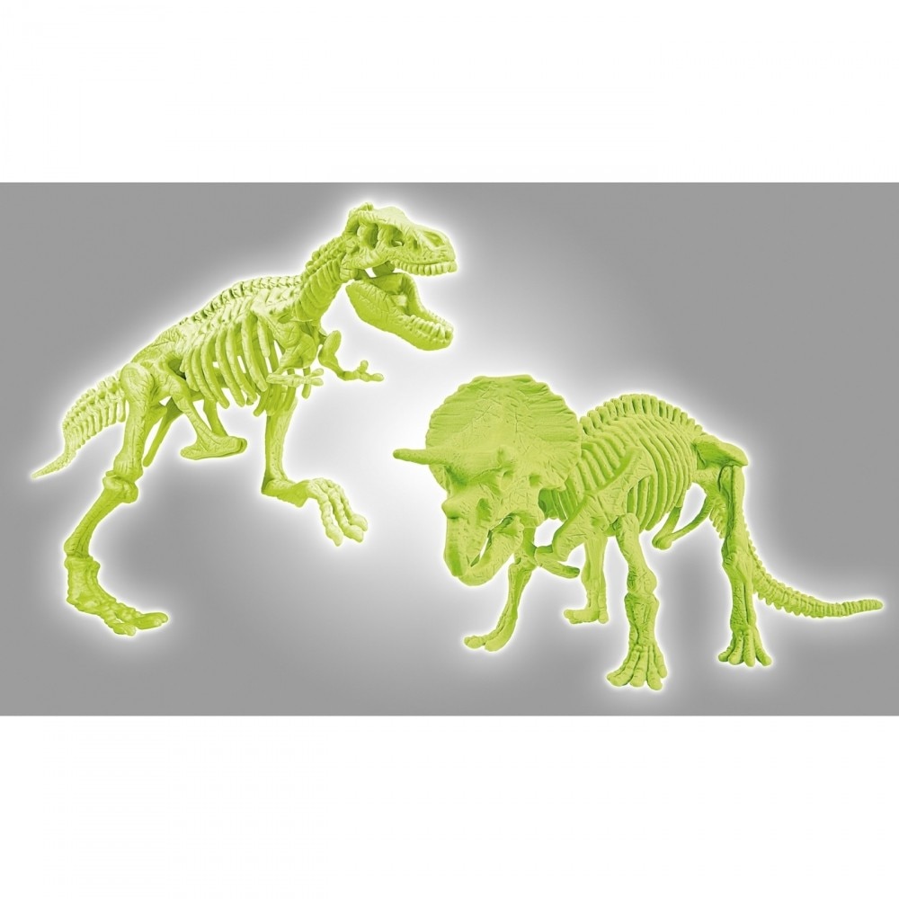 Kit stiintific - Archeofun T-Rex and Triceratops Fosforescent - Clementoni